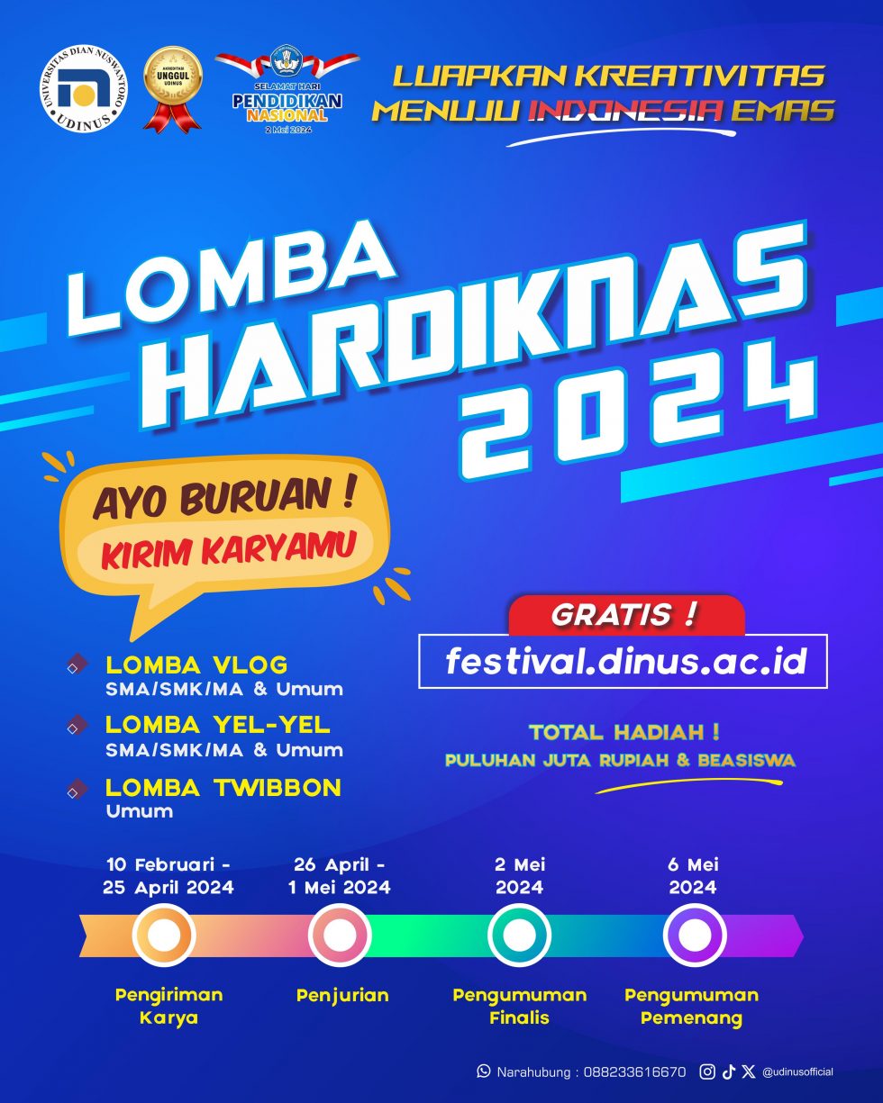Lomba Vlog SMA/SMK/MA & UMUM Hardiknas 2024 | DinusFest 2026
